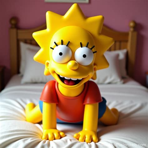 Lisa Simpson Smiling On Bed Stable Diffusion Online