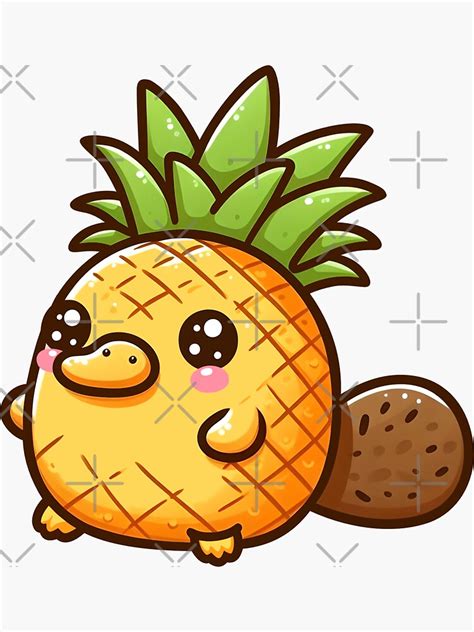 Pineapple Platypus Sticker For Sale By Delidream Redbubble