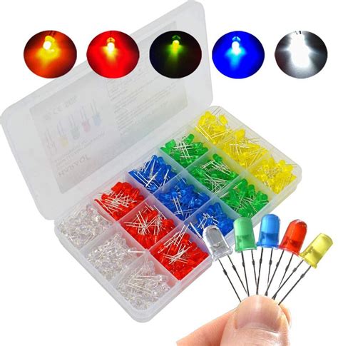 500 Pcs 5mm Led Light Emitting Diode Assortment Kitlow Voltage