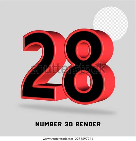 3d Render Number Black Red Color Stock Vector Royalty Free 2236697741