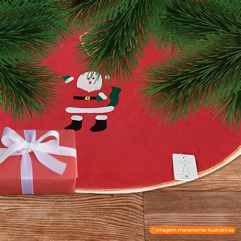 Saia De Árvore De Natal Papai Noel 45cm Casambiente Natal124