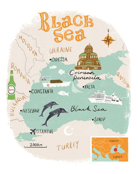 Map Of Black Sea With Major Cities And Attractions