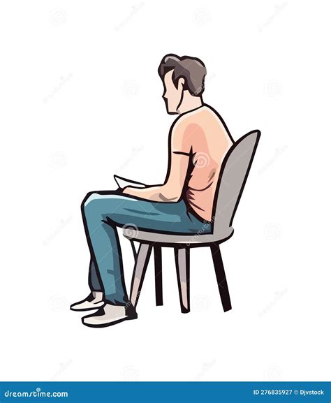 Una Persona Sentada En El Libro De Lectura De Una Silla Ilustración Del