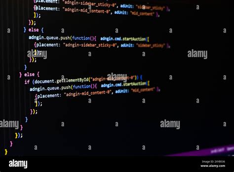 Software Source Code Programming Code Programming Code On Computer