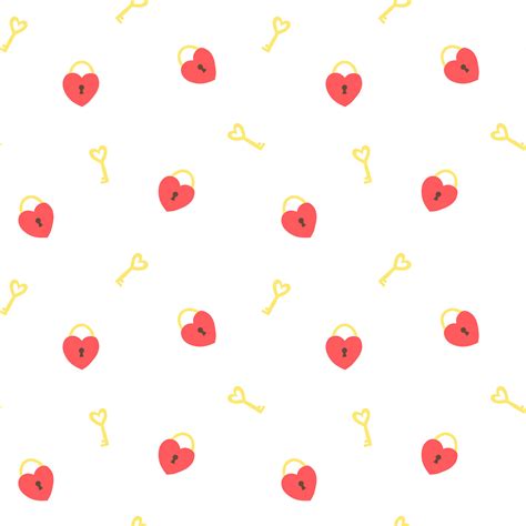 Hearts And Keys Vector Seamless Pattern For St Valentines Day February