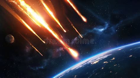 Realistic Asteroid In Deep Space With Glowing Lights And A Dark Cosmic Background Stock Image