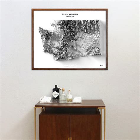 Washington Elevation Map Map Of Washington State Muir Way