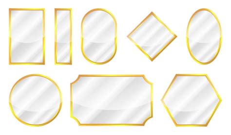 Premium Vector Realistic Mirror Collection Reflecting Glass Mirrors