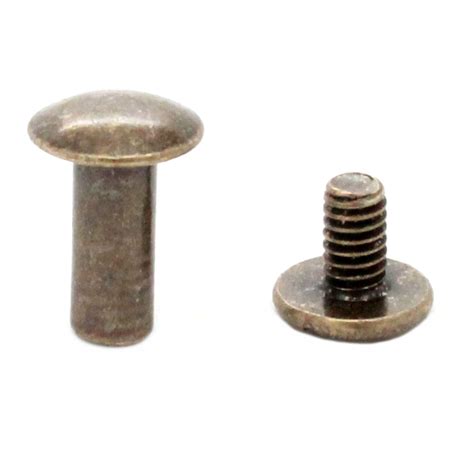 Antique Brass Binder Post 12 Steel Chicago Screws 10 Pack 1293 15