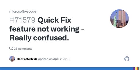 Quick Fix Feature Not Working Really Confused · Issue 71579 · Microsoftvscode · Github