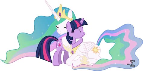 Princess Celestia And Twilight Sparkle Hugging 1 By 90sigma On Deviantart