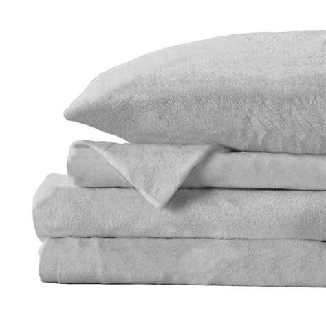 Great Bay Home Solid Velvet Plush Warm And Cozy Fleece Sheet Set Queen