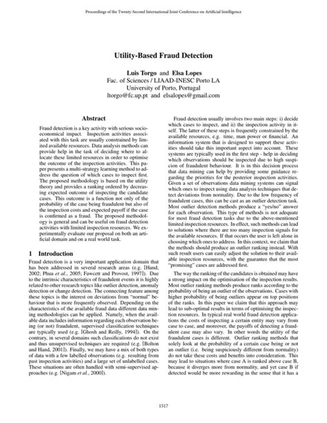 Utility Based Fraud Detection