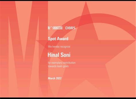 Thank You Dbrs Morningstar For This Recognition 😇 Hinal Soni
