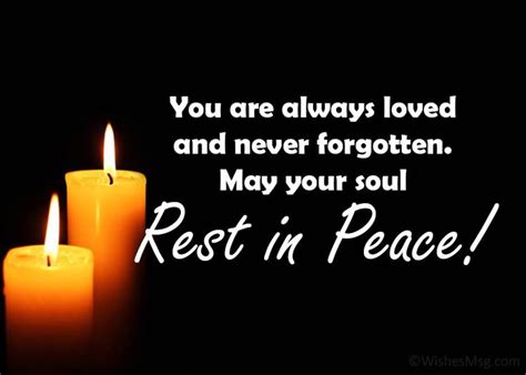 Sympathy Card With Candles Candles With Rest In Peace Message