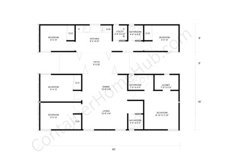5 Bedroom Shipping Container Home Floor Plans