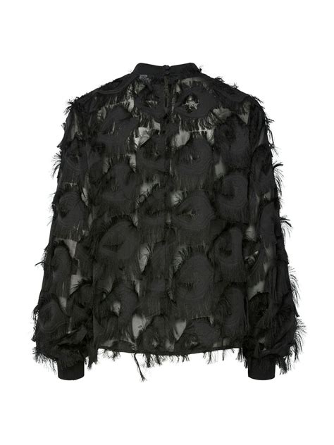 Buy Yas Black Fringe Texture Long Sleeve Top From The Next Uk Online Shop