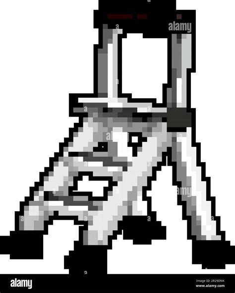 Construction Step Ladder Safety Game Pixel Art Vector Illustration