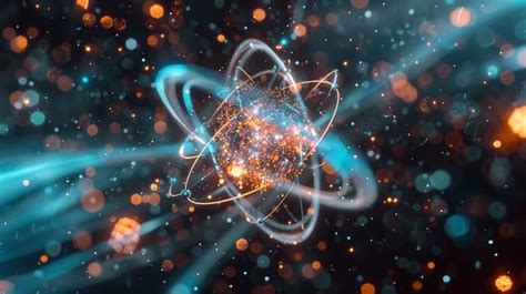 Free Glowing Atomic Visualization Image Atom Electrons Nucleus