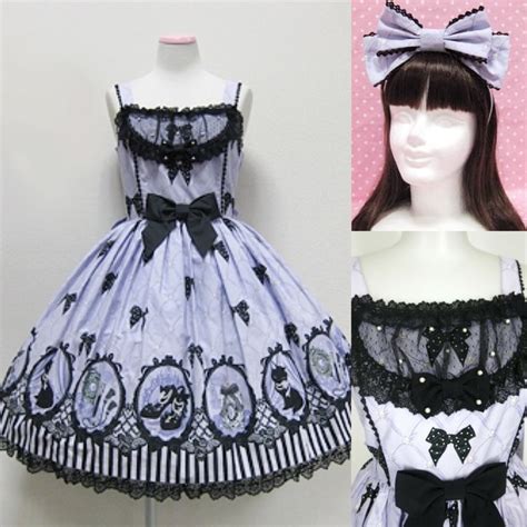 Nwt Cinema Doll Jsk Dress Headbow Set In Lavender Angelic Pretty