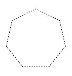 Heptagon Symbol Dashed Shape Icon For Creative Vector Image