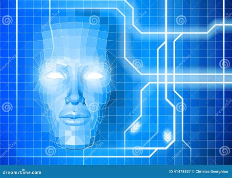 Face Technology Background Concept Stock Vector Illustration Of