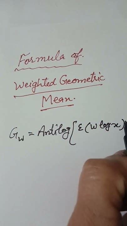 Weighted Geometric Meanmaths Formula Statistics Youtube