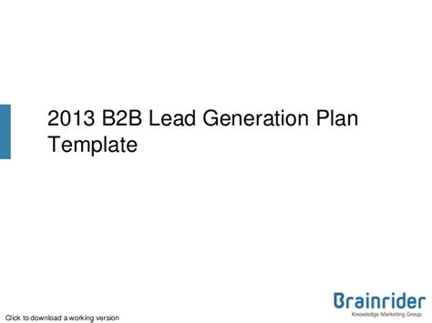 Lead Generation Plan Template Williamson