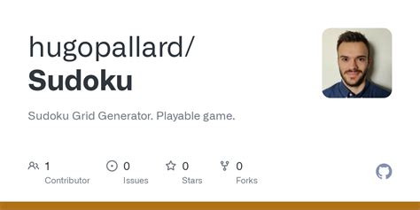 Github Hugopallardsudoku Sudoku Grid Generator Playable Game