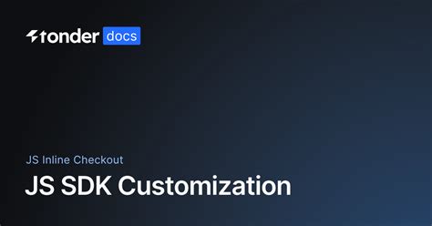 Js Sdk Customization Tonder