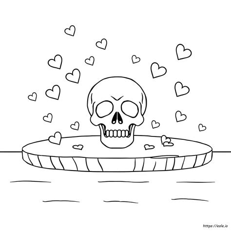 Coloring Pages Skulls And Hearts
