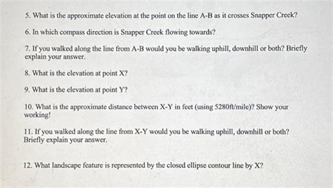 Answer All Questions Using The Topographic Map All Answer All Questions Using The Topographic Map All