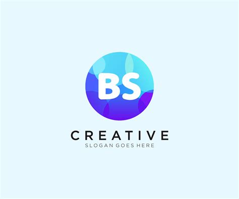 Bs Initial Logo With Colorful Circle Template Vector 20521839 Vector