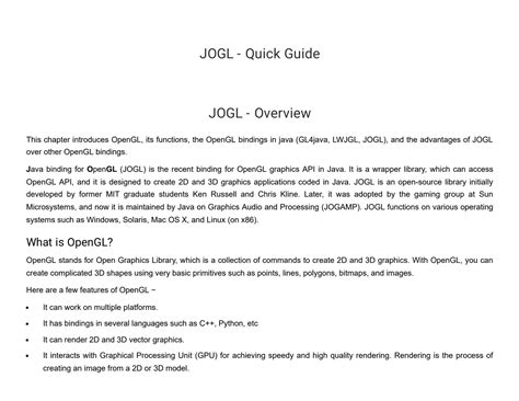 SOLUTION Jogl Quick Guide Studypool