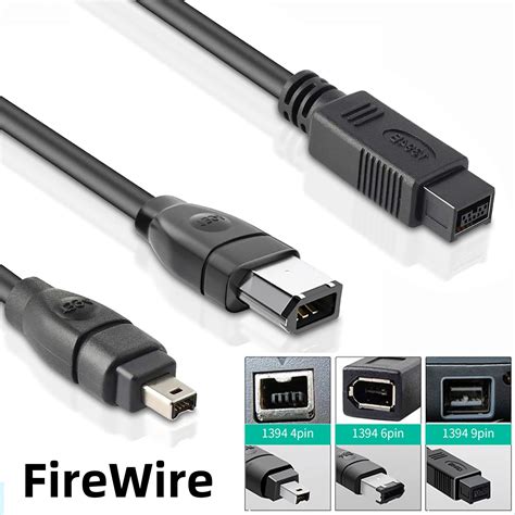 Ieee 1394 4 Pin 6 Pin 9 Pin Firewire Cable Firewire 400800 Ilink Dv