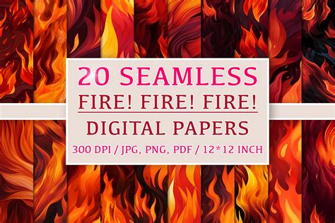 20 Seamless Fire Fire Fire Patterns Graphic By Nordicdesign