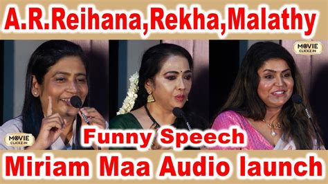 Rekha A R Reihana Malathy Narayan Miriam Maa Audio Launch Vj Ashiq Ezhil Durai Anitha
