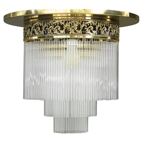 Art Deco Ceiling Lamp With Glass Sticks Vienna Around 1920s For Sale