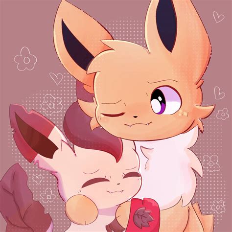 Floofs Hug Cute Jolteon X Leafeon Fanart By Glacytale On Deviantart