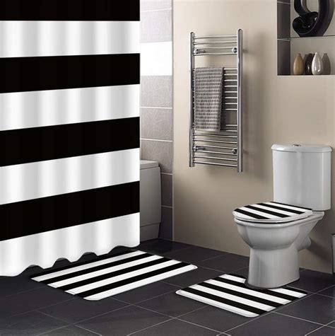 Black And White Striped Bathroom Striped Bath Rugs Bathroom Decor