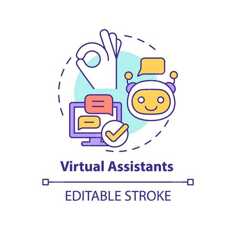 Layanan Konsep Ilustrasi Ikon Konsep Asisten Virtual Vektor Ilustrasi