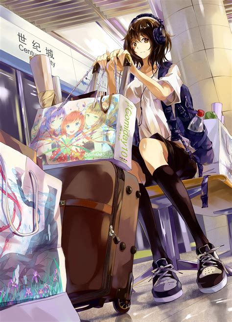 Original Characters Headphones Anime Girls Neko Yanshoujie