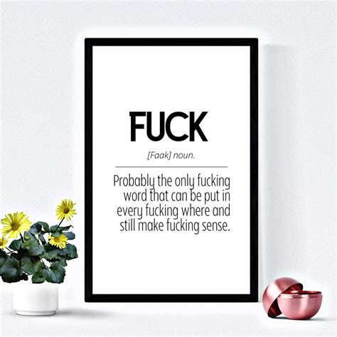 Instant Download Fuck Definition Rude T Printed Sign Funny