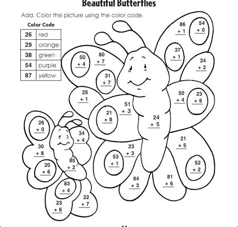 2nd Grade Math Color By Number Coloring Pages For Fun Learning