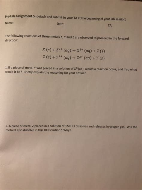 solved pre lab assignment 5 detach and submit to your ta at