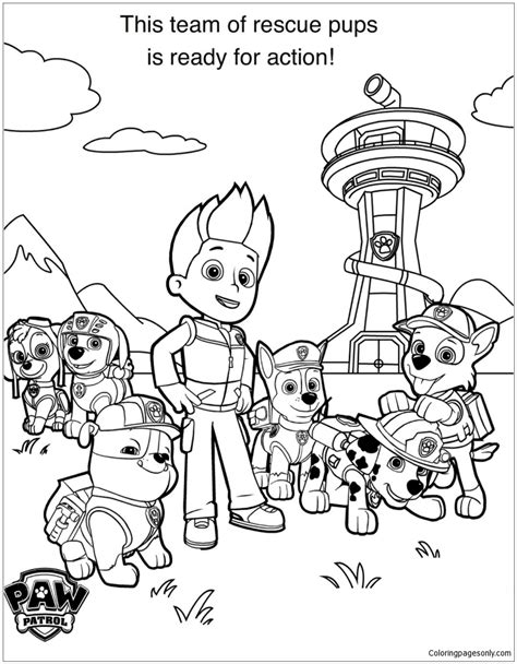 Paw Patrol Coloring Pages Sketch Coloring Page