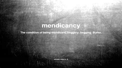 What Does Mendicancy Mean Youtube