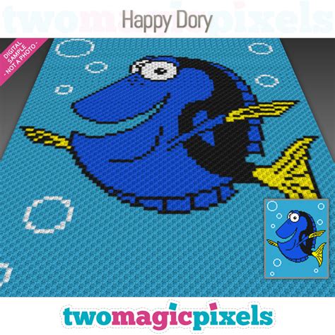 Happy Dory C2c Graph Sc Graph Cross Stitch Graph By Two Magic Pixels