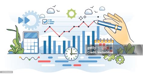 Time Series Analysis With Sequence Of Data Points Outline Hands Concept High Res Vector Graphic
