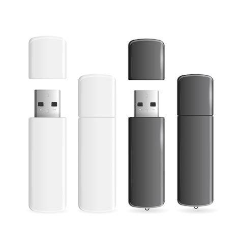 Premium Vector Usb Flash Drive White And Black Open Or Close Vector